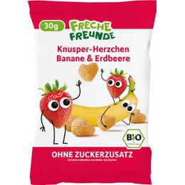 erdbär Kindersnack Knusper-Herzchen Banane & Erdbeere, ab 1 Jahr Freche Freunde