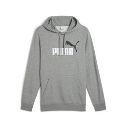 Kapuzensweatshirt Puma "ESS 2 COLOR NO. 1 LOGO HOODIE TR", Herren, Gr. M, grau (medium gray heather), Sweatware, Obermaterial: 68% Baumwolle, 32% Polyester, bedruckt, regular fit normal, Sweatshirts