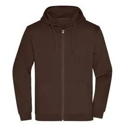 James Nicholson Herren Basic Kapuzen-Sweatjacke JN756, braun, Gr&ouml;&szlig;e XL - braun - XL