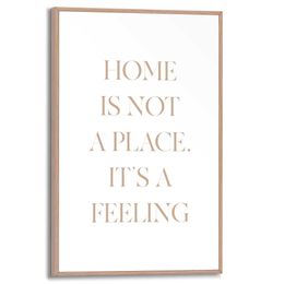 Poster Reinders "Feeling Home", gold (farbe bild(er): gold), B:20cm H:30cm T:1,6cm, Bilder, Poster, Wohnzimmer - Gold - MDF - Spr&uuml;che - 20x30 cm