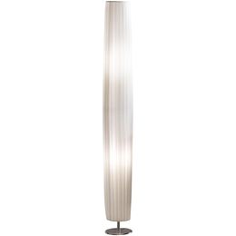 Salesfever Stehlampe "Oliver", wei&szlig; (wei&szlig;, edelstahlfarben), 2, &Oslash; 14cm H: 120cm, 1 Stk., Leuchten, Plissee Lampenschirm, verchromtes Metall, Stehlampe