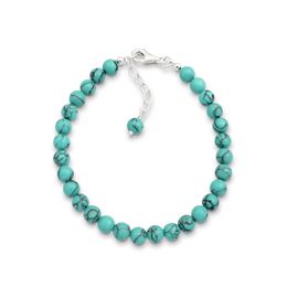 Armband Elli "T&uuml;rkis Edelstein Kugeln Howlith 925 Silber", blau (t&uuml;rkis), Armb&auml;nder, Damen, 21cm,mit Steinen, Silber 925 (Sterlingsilber), Armband