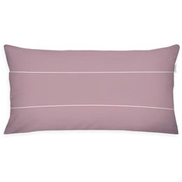 Kissenbezug Tom Tailor HOME, cozymauve, plum, sanftes weiß, B:40cm L:80cm, Renforcé, Obermaterial: 100% Baumwolle, Kissenbezüge
