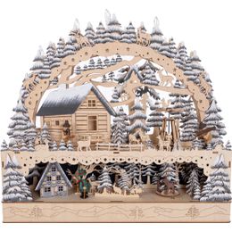 LED Schwibbogen Home Affaire "Weihnachtsdeko", schwarz, B:49cm H:47cm T:10cm, Holzwerkstoff, Schwibbögen, aus Holz, mit LED Beleuchtung, Höhe ca. 47 cm