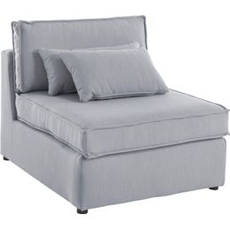 Sofa-Mittelelement OTTO HOME "Florid", silber, B:80cm H:75cm T:100cm, Baumwollmix (60% Baumwolle/40% Leinen);Struktur fein (100% Polyester);Samtoptik (100% Polyester);Samtvelours (100% Polyester);Struktur (100% Polyester);Struktur recycelt (100% recyceltes Polyester), Polsterelemente, als Teil eines Modulsofas,, fester Sitzkomfort, auch in Cord