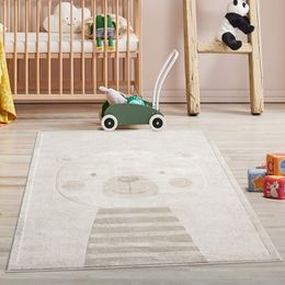 Kinderteppich Carpet City "MARA710", beige (creme), B:160cm H:11mm L:230cm, Obermaterial: 70% Polypropylen, 30% Polyester, Teppiche, Kinderteppich, Kinderzimmer, Kurzflor,robust,Tiere, Spielzimmer