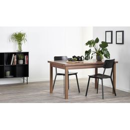 Esstisch HAMMEL FURNITURE "Basic Dinex, ausziehbar, mit Einlegeplatten - Furnier/Massivholz", braun (walnuss), B:140cm H:76cm T:90cm, Tischplatte: Furnier gebeizt und lackiert;Gestell: Massivholz, Tische, Esstisch, Furnier / Massivholz, in zwei Breiten, stabiler d&auml;nische Design Tisch