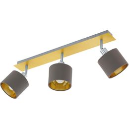 Eglo Deckenspot "VALBIANO", braun (messingfarben, cappuccino), 3, Leuchten, Deckenlampe, Deckenspot