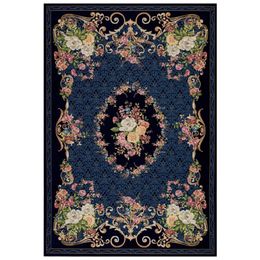 Teppich HEINE HOME Gr. 1, blau, B:60cm H:4mm L:90cm, Baumwolle, Kunstfaser, Polyester, Polypropylen, Teppiche, Teppich