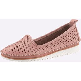 Slipper Heine, Damen, Gr. 39, rosa (altrosa), Leder, Schuhe Slipper