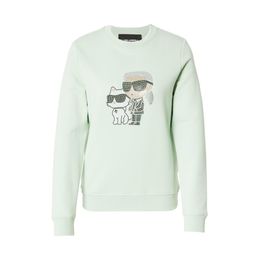 K by KARL LAGERFELD Karl Lagerfeld Sweatshirt 'IKON' Damen Gr&ouml;&szlig;e L grau / pastellgr&uuml;n / schwarz / wei&szlig;