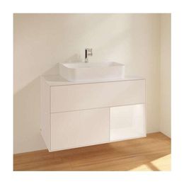 Villeroy & Boch Villeroy und Boch Finion Waschtischunterschrank F121MTMT 100cm, Abdeckplatte wei&szlig; matt, Regal rechts White matt lacquer, White matt lacquer