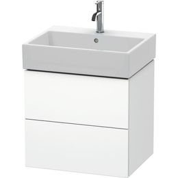 Duravit L-Cube Waschtisch-Unterschrank LC627501818 58,4x 45,9 cm, wei&szlig; matt, 2 Schubk&auml;sten, wandh&auml;ngend