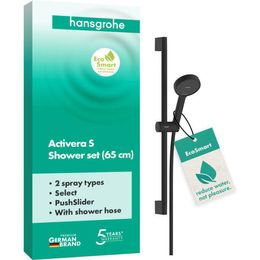 Hansgrohe Activera Select S Duschset 28044670 2 Strahlarten wassersparend mit Duschstange, &Oslash;95mm, Bohrabstand 625 mm, schwarz matt