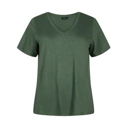 ZIZZI Shirt 'Brea' Damen Gr&ouml;&szlig;e XXXL/4XL dunkelgr&uuml;n
