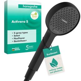 Hansgrohe Activera Select S Duschkopf 28033670 2 Strahlarten wassersparend, &Oslash;95mm, 7,2 l/min, schwarz matt