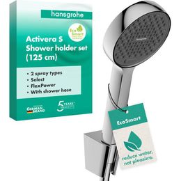 Hansgrohe Activera Select S Duschkopfhalterungset 95 28052000 2 Strahlarten wassersparend mit Duschschlauch 125 cm, &Oslash;95mm, chrom