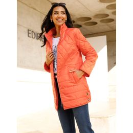 WITT Damen Steppjacke Seitenschlitze mit Druckkn&ouml;pfen, orange, Gr&ouml;&szlig;e 40