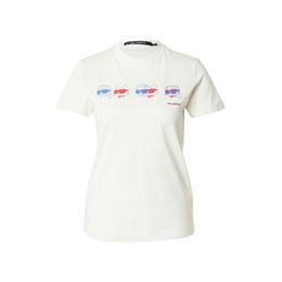 K by KARL LAGERFELD Karl Lagerfeld T-Shirt 'IKON' Damen Gr&ouml;&szlig;e XXL creme / blau / rot