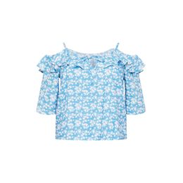 About You Curvy Bluse 'Jeanette' Damen Gr&ouml;&szlig;e XXXL hellblau / wei&szlig;