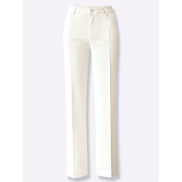 WITT Damen Baumwollhose mit B&uuml;gelfalten, ecru, Gr&ouml;&szlig;e 18