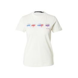 K by KARL LAGERFELD Karl Lagerfeld T-Shirt 'IKON' Damen Gr&ouml;&szlig;e XXL creme / blau / rot