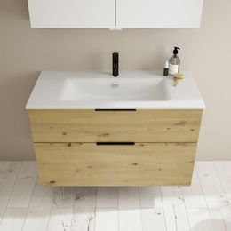 Burgbad Eqio Schrank mit Slim Keramik-Waschtisch, 2 Ausz&uuml;ge, SHBT102F5662C0001G0200,