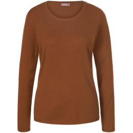 Peter Hahn - Rundhals-Pullover mit Kaschmir, braun, Gr. 40 / M - Schurwolle