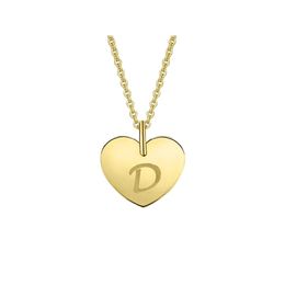 ONE ELEMENT Pendant 'Herz mit Gravur D' female Gold size One Size