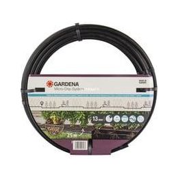 Gardena Micro-Drip-System Tropfrohr f&uuml;r B&uuml;sche/Hecken 1,6 l/h, 25 Meter, Tropfer schwarz, Modell 2023, ober- und unterirdisch