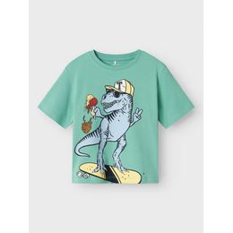 name it T-Shirt 'NMMDino' Jungen Gr&ouml;&szlig;e 92 hellblau / gelb / mint / wei&szlig;