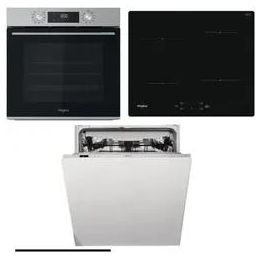 Whirlpool Backofen OMK58CU1SX + Induktionskochfeld WSQ7360NE + Einbau-Geschirrsp&uuml;ler WIC3C26F SETWH25
