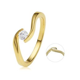 ONE ELEMENT Ring Damen Gr&ouml;&szlig;e 54 gold / transparent
