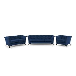 S-STYLE Chesterfield Polstergarnitur 3+2+1 Wilhelm blau Ma&szlig;e (cm): B: 237 H: 78 Sofas > Sofas nach Material > Stoffsofas &raquo; Sofa DE