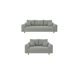 S-STYLE Polstergarnitur 3+2 Maya grau Ma&szlig;e (cm): B: 210 H: 81 Sofas > Sofas nach Material > Stoffsofas &raquo; Sofa DE