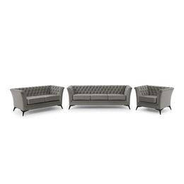 S-STYLE Chesterfield Polstergarnitur 3+2+1 Wilhelm grau Ma&szlig;e (cm): B: 237 H: 78 Sofas > Sofas nach Material > Stoffsofas &raquo; Sofa DE