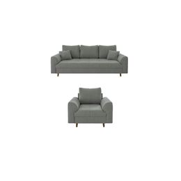 S-STYLE Polstergarnitur 3+1 Lars grau Ma&szlig;e (cm): B: 210 H: 81 Sofas > Sofas nach Material > Stoffsofas &raquo; Sofa DE