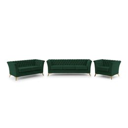 S-STYLE Chesterfield Polstergarnitur 3+2+1 Wilhelm gr&uuml;n Ma&szlig;e (cm): B: 237 H: 78 Sofas > Sofas nach Material > Stoffsofas &raquo; Sofa DE