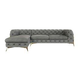 S-STYLE Chesterfield Ecksofa Natalie grau Ma&szlig;e (cm): B: 305 H: 75 Sofas > Sofas nach Material > Stoffsofas &raquo; Sofa DE
