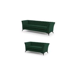 S-STYLE Chesterfield Polstergarnitur 3+2 Wilhelm gr&uuml;n Ma&szlig;e (cm): B: 237 H: 78 Sofas > Sofas nach Material > Stoffsofas &raquo; Sofa DE