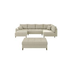 S-STYLE Wohnlandschaft mit Hocker Maya beige Ma&szlig;e (cm): B: 310 H: 81 Sofas > Sofas nach Material > Stoffsofas &raquo; Sofa DE