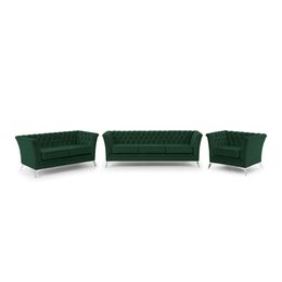 S-STYLE Chesterfield Polstergarnitur 3+2+1 Wilhelm gr&uuml;n Ma&szlig;e (cm): B: 237 H: 78 Sofas > Sofas nach Material > Stoffsofas &raquo; Sofa DE