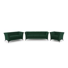 S-STYLE Chesterfield Polstergarnitur 3+2+1 Wilhelm gr&uuml;n Ma&szlig;e (cm): B: 237 H: 78 Sofas > Sofas nach Material > Stoffsofas &raquo; Sofa DE