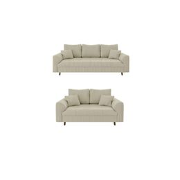 S-STYLE Polstergarnitur 3+2 Maya beige Ma&szlig;e (cm): B: 210 H: 81 Sofas > Sofas nach Material > Stoffsofas &raquo; Sofa DE