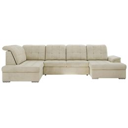 Wohnlandschaft mit Schlaffunktion Madrito beige Maße (cm): B: 323 H: 89 Sofas > Sofas nach Material > Stoffsofas » Sofa DE