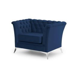 S-STYLE Chesterfield Sessel Wilhelm blau Ma&szlig;e (cm): B: 116 H: 78 &raquo; M&ouml;bel Kraft