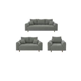 S-STYLE Polstergarnitur 3+2+1 Lars grau Ma&szlig;e (cm): B: 210 H: 81 Sofas > Sofas nach Material > Stoffsofas &raquo; Sofa DE