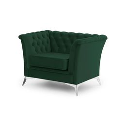 S-STYLE Chesterfield Sessel Wilhelm gr&uuml;n Ma&szlig;e (cm): B: 116 H: 78 &raquo; M&ouml;bel Kraft