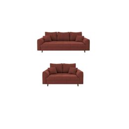 S-STYLE Polstergarnitur 3+2 Maya rot Ma&szlig;e (cm): B: 210 H: 81 Sofas > Sofas nach Material > Stoffsofas &raquo; Sofa DE