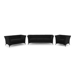 S-STYLE Chesterfield Polstergarnitur 3+2+1 Wilhelm schwarz Ma&szlig;e (cm): B: 237 H: 78 Sofas > Sofas nach Material > Stoffsofas &raquo; Sofa DE